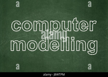 Science concept: Computer Modelling on chalkboard background Stock ...