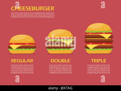 Fast food infographic of burger sandwich, drink and dessert. Chart and ...