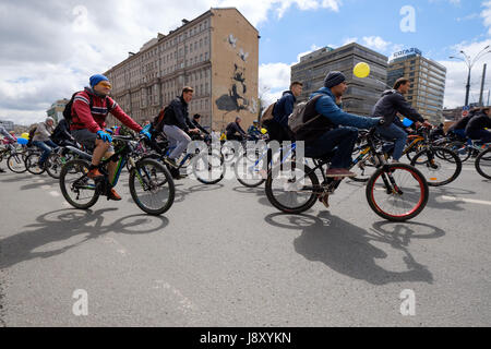 Many cyclists participate in bicycle parade around the city centre ...