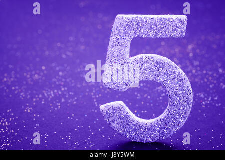 Number five purple color over a purple background. Anniversary ...