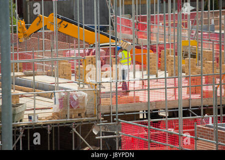 Construction worker carrying materials on his head Stock Photo - Alamy