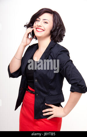 calls bem young successful woman Stock Photo - Alamy