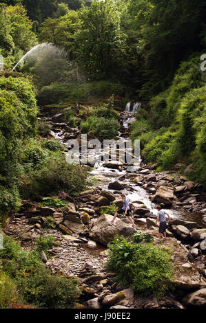 West Lyn River, Glen Lyn Gorge, Lynmouth, North Devon, England, United ...