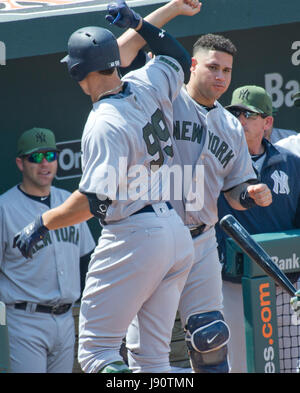 Baltimore Orioles' Gary Sanchez (99) celebrates with Gunnar Henderson ...
