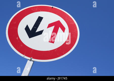 German road sign: priority for oncoming vehicles Stock Photo - Alamy