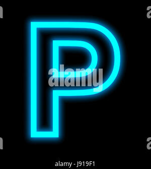 letter A neon lights outlined isolated on black background Stock Photo ...