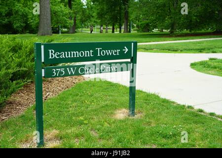 Landmark Beaumont Tower carillon on the campus of Michigan State ...