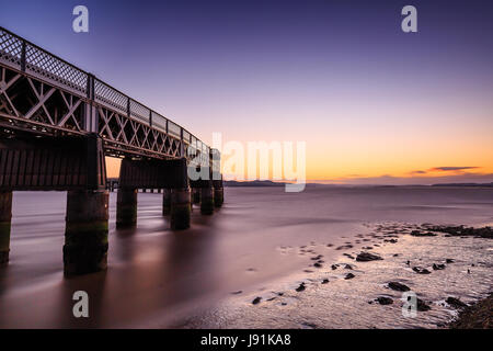 Tay Rail bridge at sunset, Dundee, Scotland, UK Stock Photo - Alamy