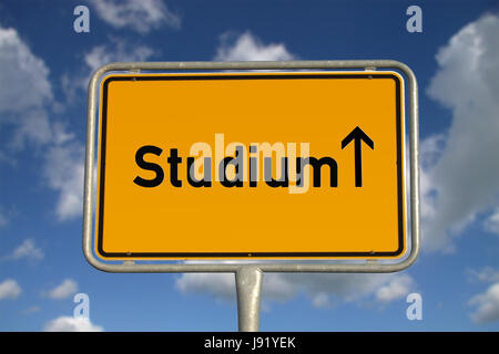 blue, career, place, ascent, place-name sign, germany, german federal ...