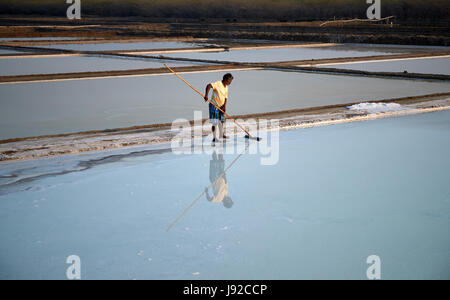 Salt pans on tuticorin Salt Lake, India. It is India's largest saline ...