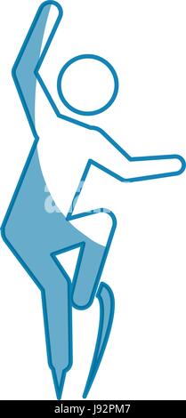 blue line pictogram man jumping up concept Stock Vector Image & Art - Alamy