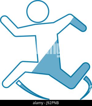 blue line pictogram man jumping up concept Stock Vector Image & Art - Alamy