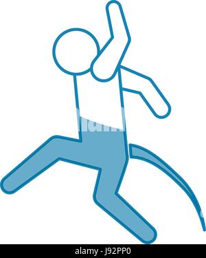 blue line pictogram man jumping up concept Stock Vector Image & Art - Alamy