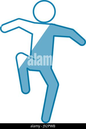 blue line pictogram man jumping up concept Stock Vector Image & Art - Alamy