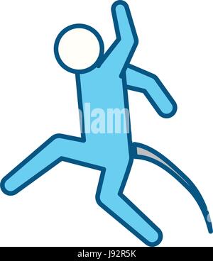 blue line pictogram man jumping up concept Stock Vector Image & Art - Alamy