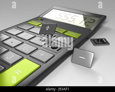 object, calculator, broken, illustration, button, multiply, divide ...