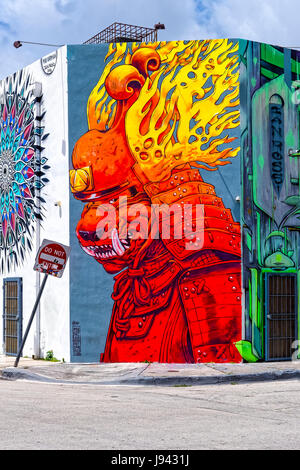 Graffiti Facade, Wynwood Art District, Miami, Florida, USA Stock Photo ...