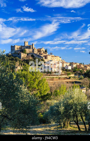 France, Vaucluse, Come perched medieval village turned facing the ...