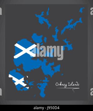 Orkney islands map with flag Stock Vector Image & Art - Alamy