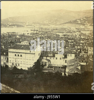 This image features buildings in Trieste, Italy, showcasing ...