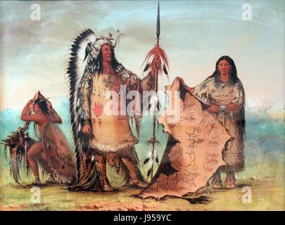 This historical painting by George Catlin depicts the city of St. Louis ...