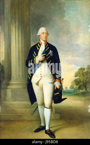 Bust of king George III at the British Library, London, in front of the ...
