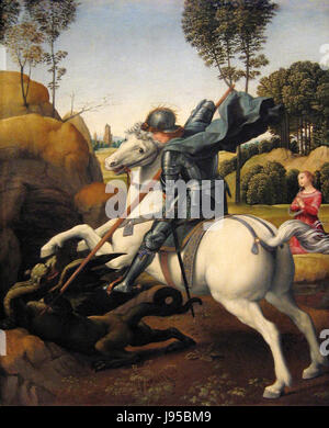 Saint George and the Dragon, by Raphael Stock Photo - Alamy