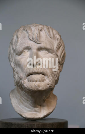 Bust of the Greek poet Hesiod The British Museum London UK Stock Photo ...