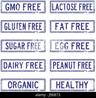 square grunge blue vegan food stamp Stock Vector Image & Art - Alamy