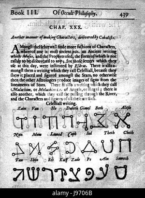 Heinrich Cornelius Agrippa Of Occult Philosophy 1651 Angelic Alphabet ...