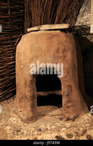 Bread oven in Iron Age museum, Andover, Hampshire, England, UK Stock ...