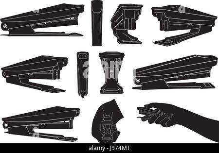 Collection of different staplers isolated on white Stock Vector Image ...