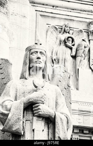 White stone statues in a theme park illustrate a scene from the Bible ...