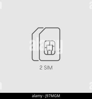 Dual/Double SIM icon vector Stock Vector Image & Art - Alamy