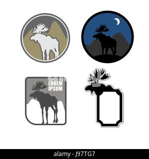 Animals silhouette isolated icons for hunting club. Vector isolated ...