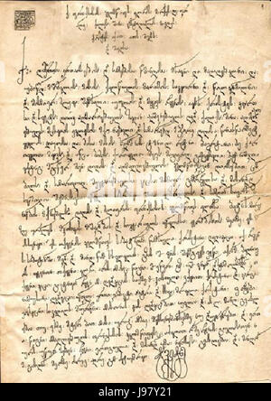 Vakhtang VI's letter to Charles de Ferriol (1707 Stock Photo - Alamy