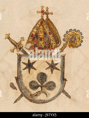This image features a coat of arms from 1593, depicting the Lichtenburg ...