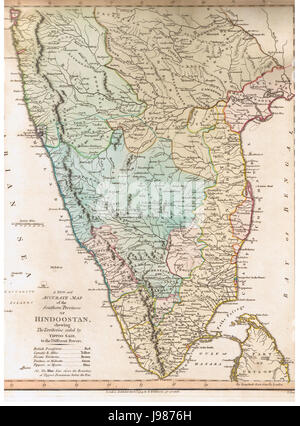 South India Map 1794 Stock Photo - Alamy