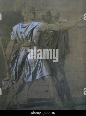 Jacques-Louis David's 'The Oath of the Horatii' (1784/85) portrays the ...