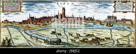 Square of Ribe, medieval town, ancient capital of Denmark Stock Photo ...