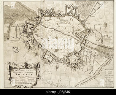 Siege van Doornik, 1709; Tournai with DESELVS CITADEL BESTERDENED THE 7 ...
