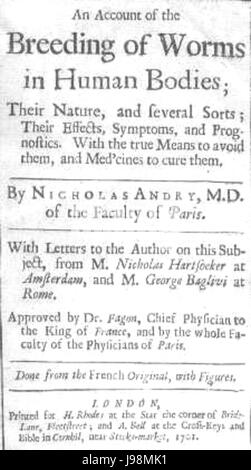 Title page of Andry Breeding of Worms Stock Photo - Alamy