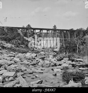 Trestle bridge on south side of railroad, near Petersburg, Virginia ...