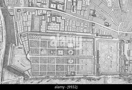 Tuileries Palace on the 1652 Gomboust map of Paris - Geographicus Stock ...