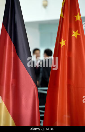 Picture of German flags and Chinese flags in Tian'anmen Square in ...