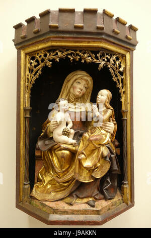 St Anne with the Virgin and Child, 1500-1550. The theme of three generations of the Holy Family ...