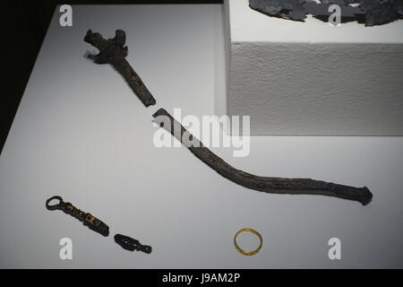 Objects from the grave of Lothair II, Holy Roman Emperor, lead scepter ...
