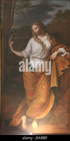 This 17th-century portrait by Pierre Mignard depicts a woman wearing a ...