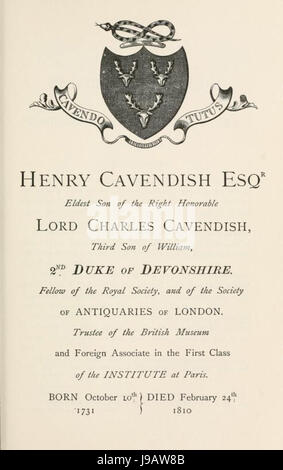 Todesanzeige Henry Cavendish Stock Photo - Alamy
