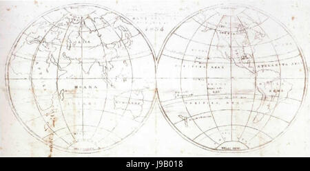 World Map, 1834, engraved by Kawailepolepo Stock Photo - Alamy